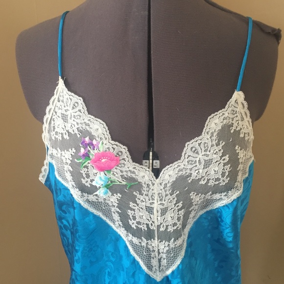 Vintage | Intimates & Sleepwear | Vintage 8s Bright Blue Slip | Poshmark